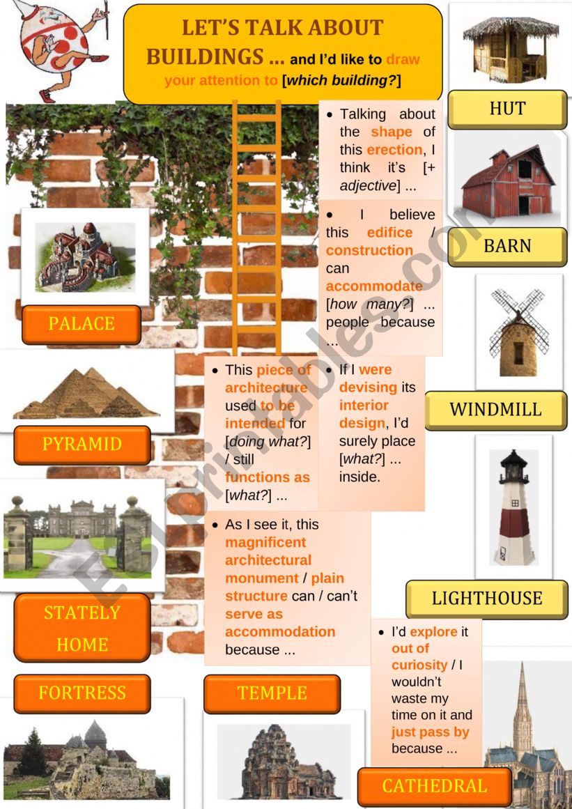 LETï¿½S TALK ABOUT BUILDINGS ... [speaking activity] - ESL worksheet by ...